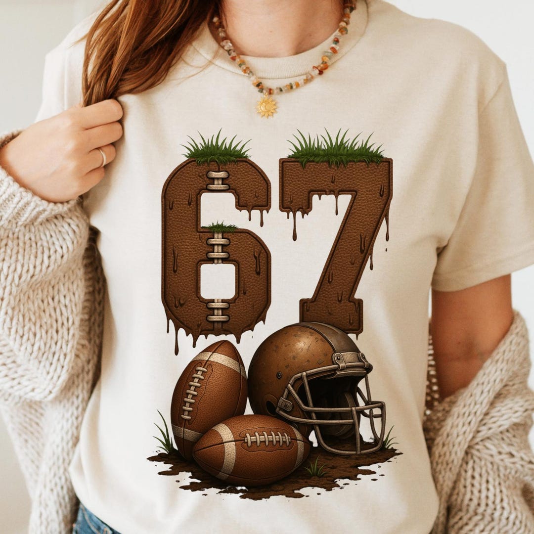 Football Number 67 PNG: Muddy Gridiron Design (digital Download) - Etsy