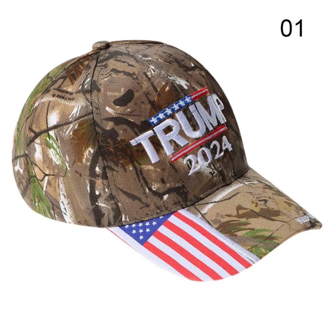 Last 2 Left Donald Trump 2024 Cap Camouflage USA Flag Baseball Caps ...
