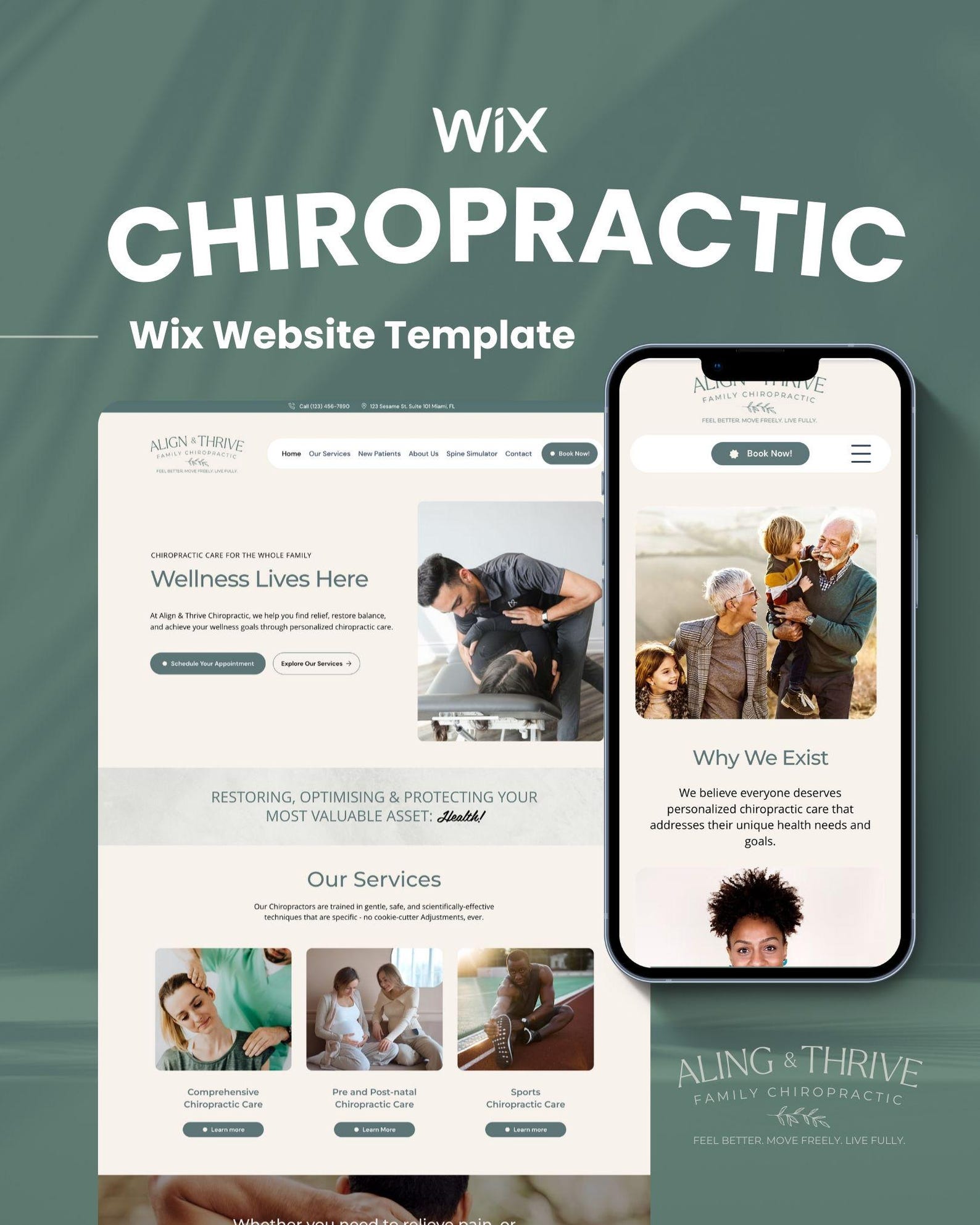 Wix Website Template | Chiropractor and Health Professionals - Etsy