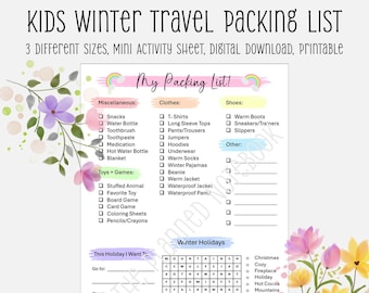 Printable Kids Summer Packing List, Kids Travel Packing List, Kids ...