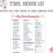 Printable Travel Packing List, Rainbow Travel Packing List, Packing ...