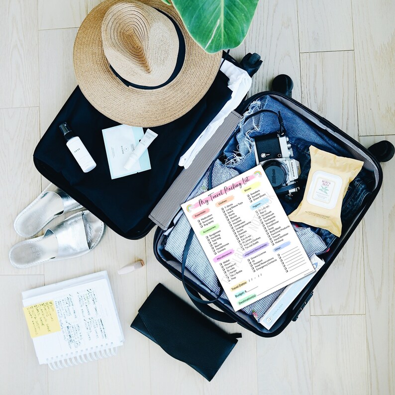 Printable Travel Packing List, Rainbow Travel Packing List, Packing ...