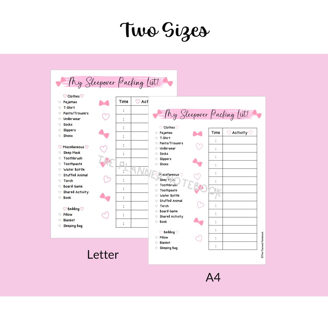 Sleepover Packing List, Packing List, Sleepover List, Girls List, Kids ...