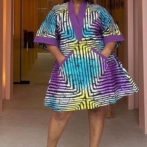 African Dress, African Print Shift Dress, Ankara Dress, African Tunic ...