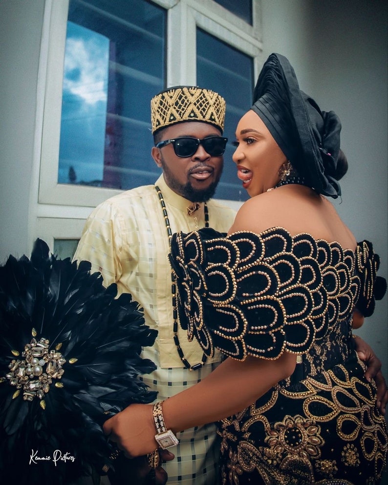 Delta Traditional Wedding Attire, Beaded Indian George Outfit for Bride ...