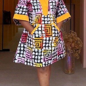African Dress, African Print Shift Dress, Ankara Dress, African Tunic ...