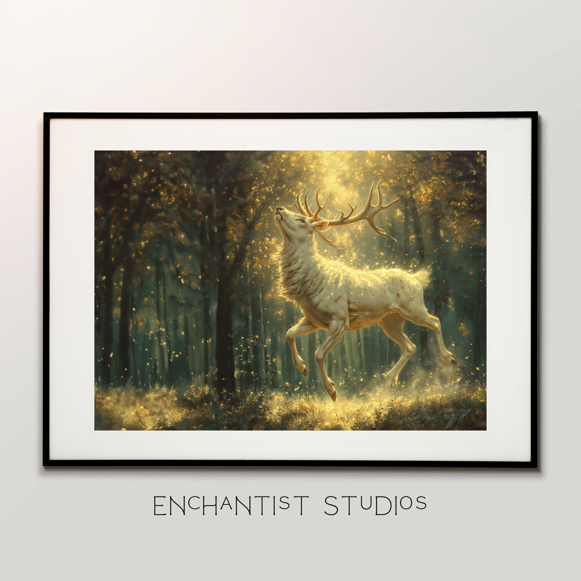 Fantasy White Stag Printable Wall Art Booktok Art Antique Art Print ...