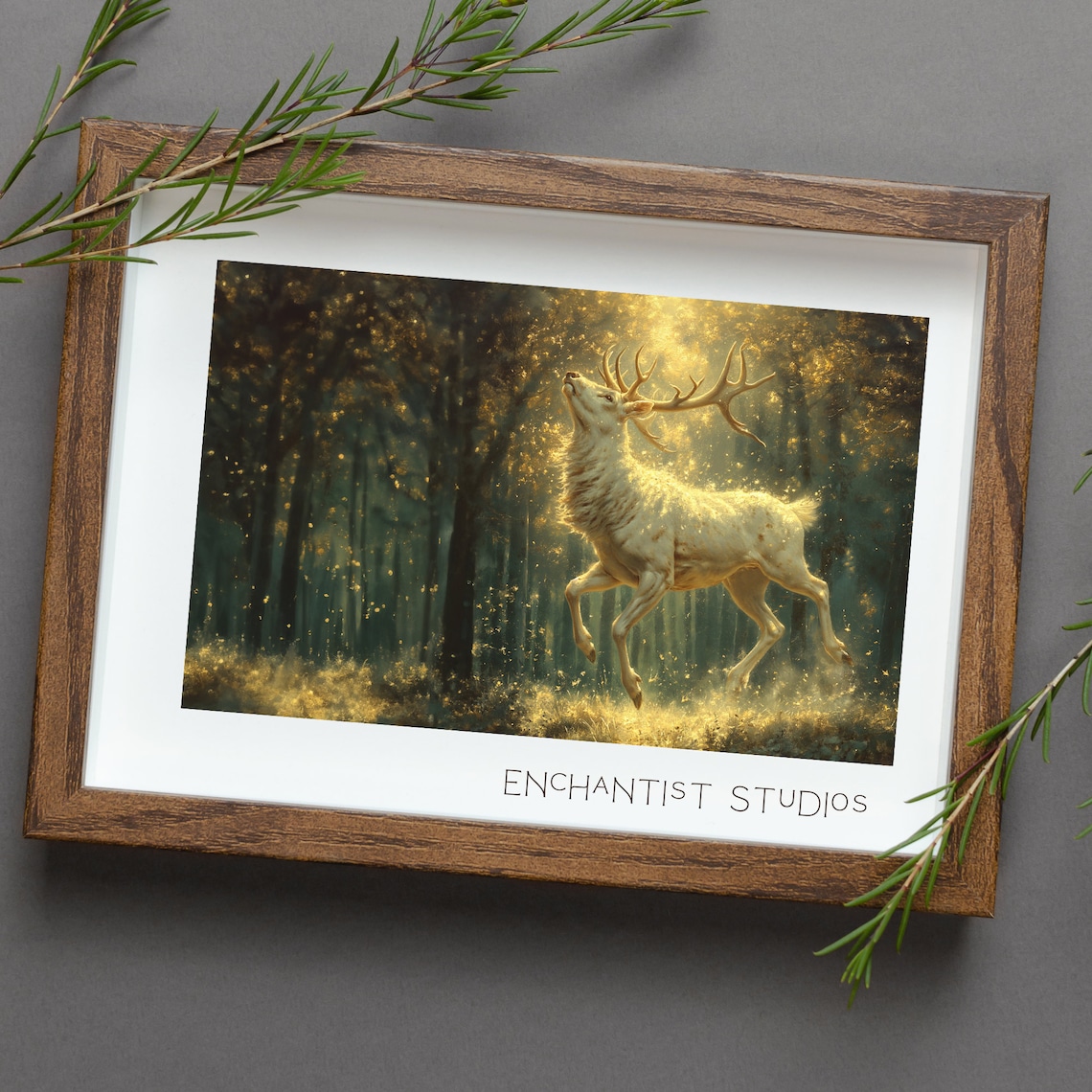 Fantasy White Stag Printable Wall Art Booktok Art Antique Art Print ...