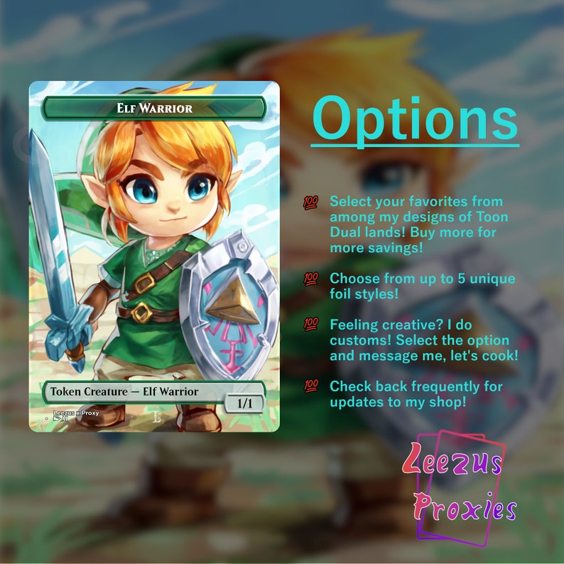 Full Art Foil Chibi Elf Warrior Tokens Premium Hand-made MTG Tokens - Etsy