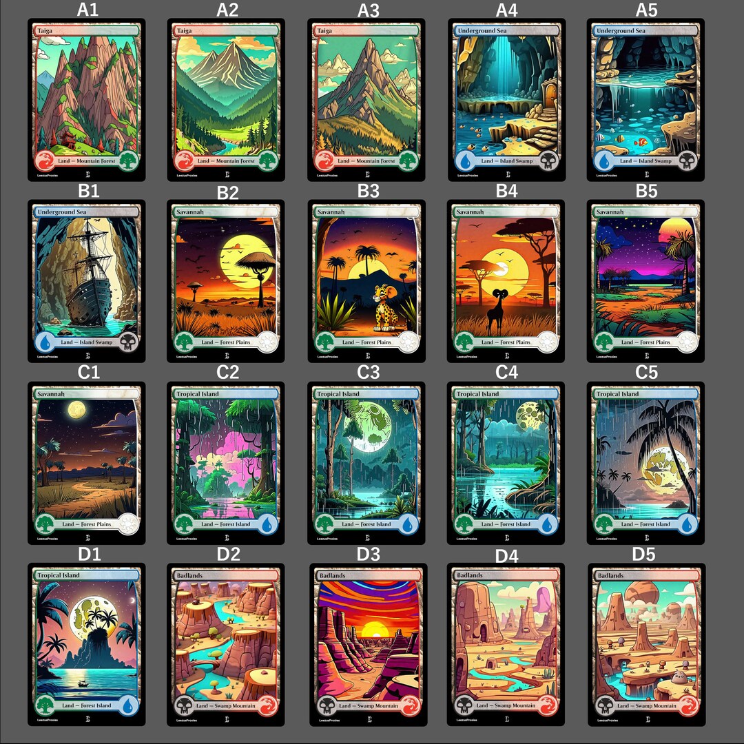 Foil Toon Dual Lands | Premium MTG Proxy Cards | Hand-made Commander ...