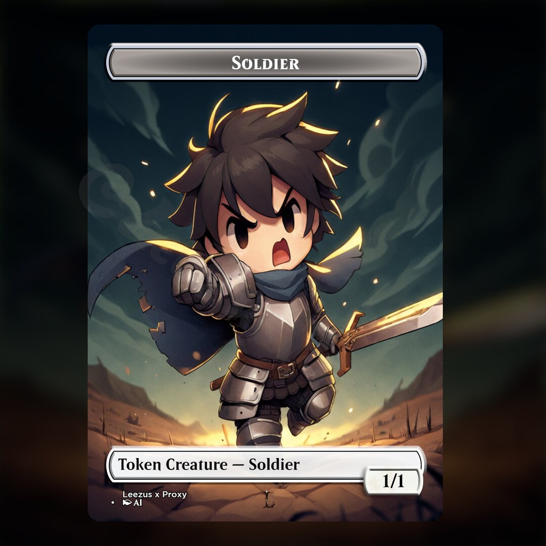 Full Art Foil Chibi Soldier Tokens Premium Hand-made MTG Tokens - Etsy