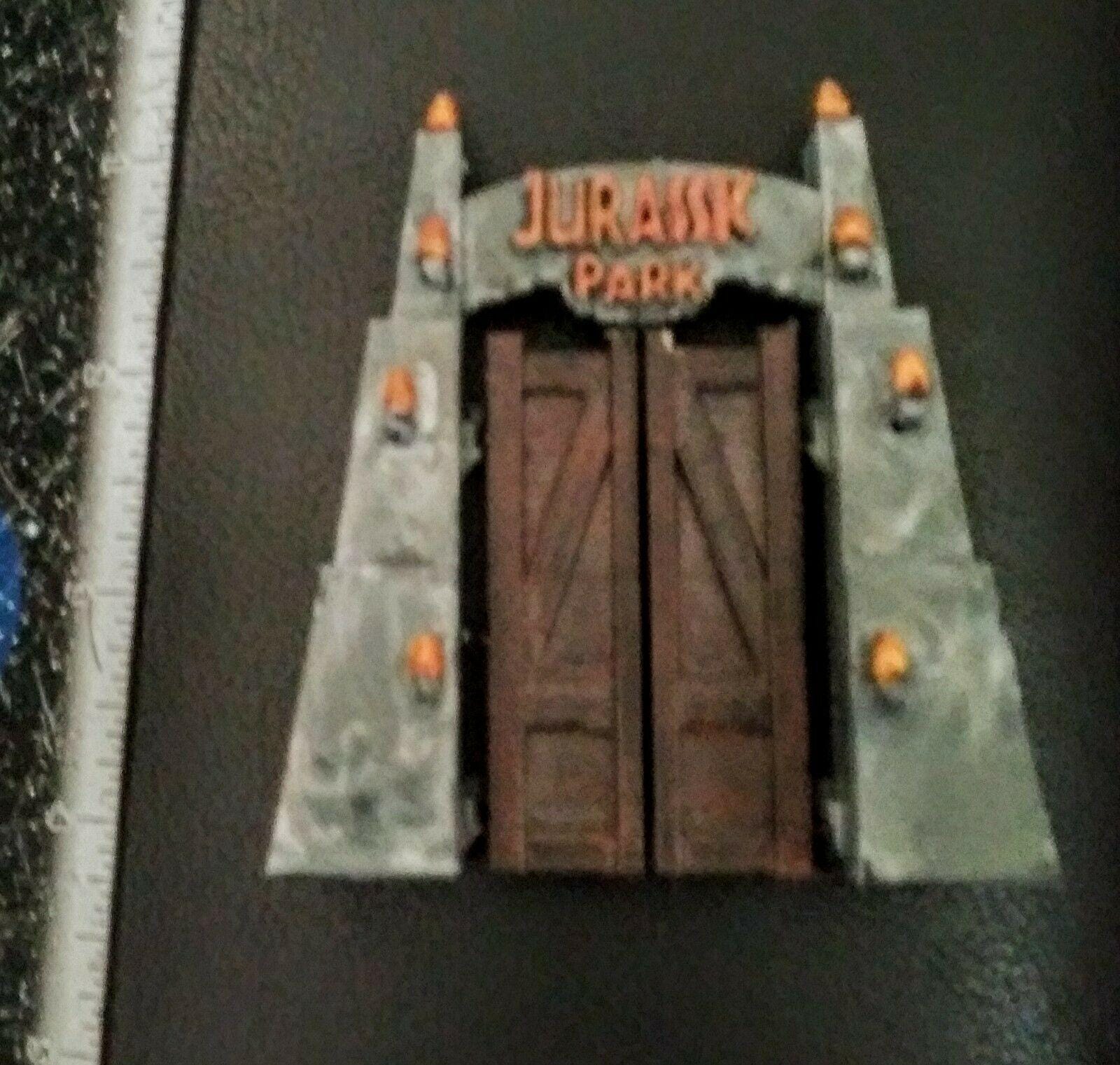 Custom Designed 3D Printed Jurassic Park Logo Gate With Flame Hand ...