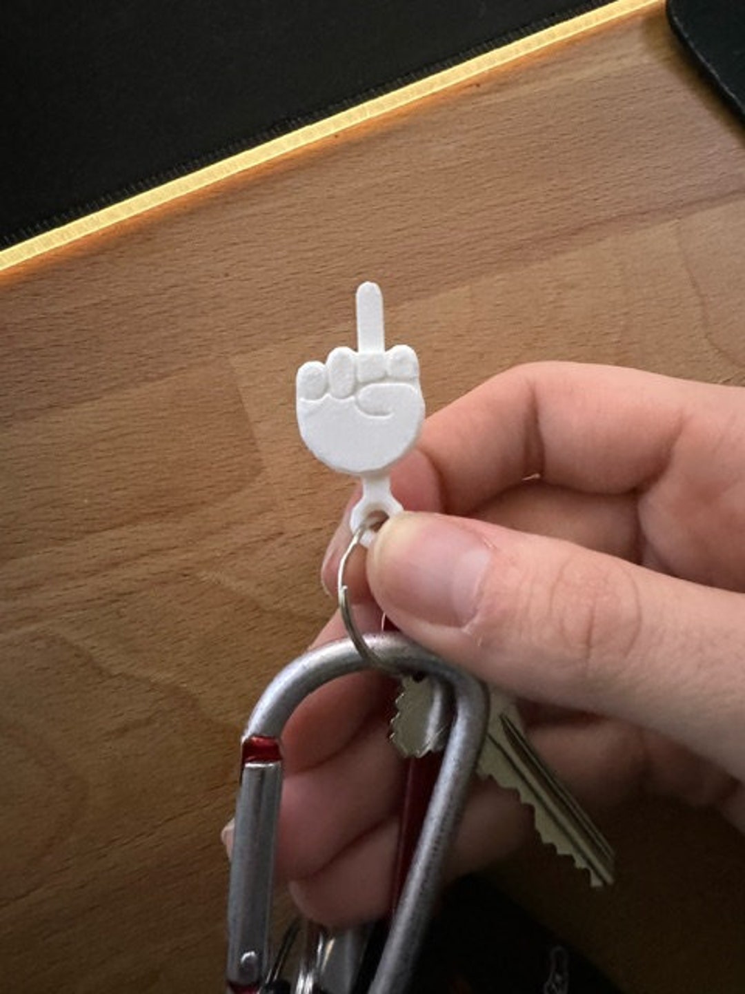 MIDDLE FINGER Keychain - Etsy