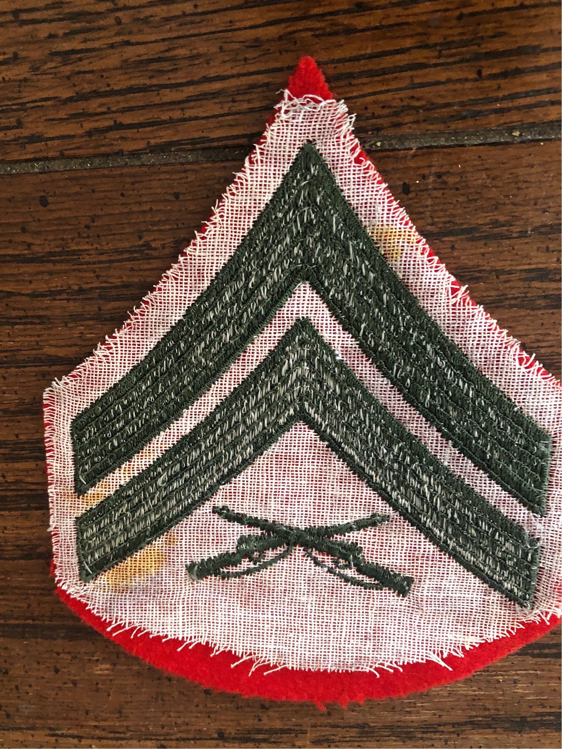 One Pair. of USMC Olive on Scarlet Corporal Insignia Patches - Etsy