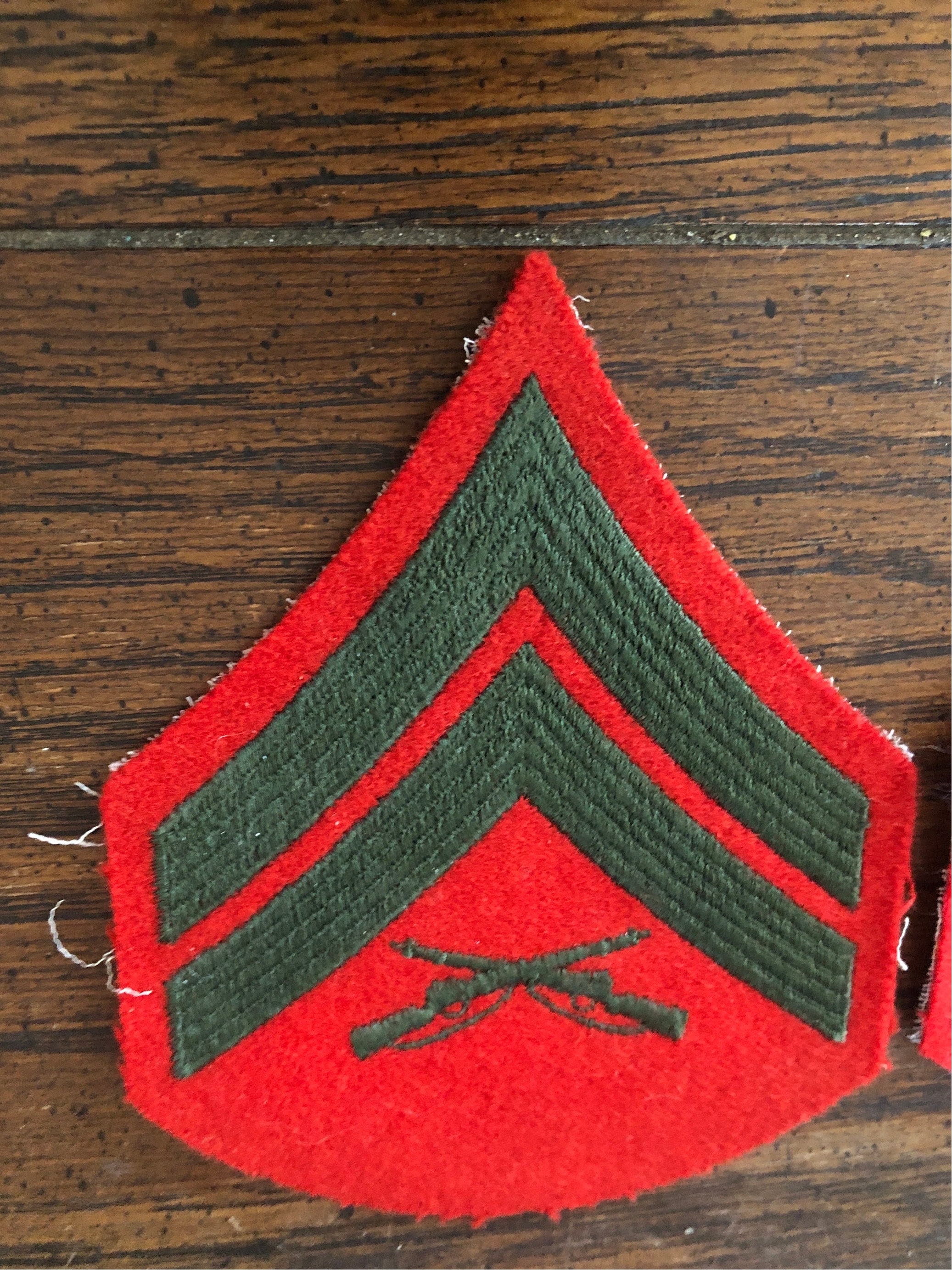 One Pair. of USMC Olive on Scarlet Corporal Insignia Patches - Etsy