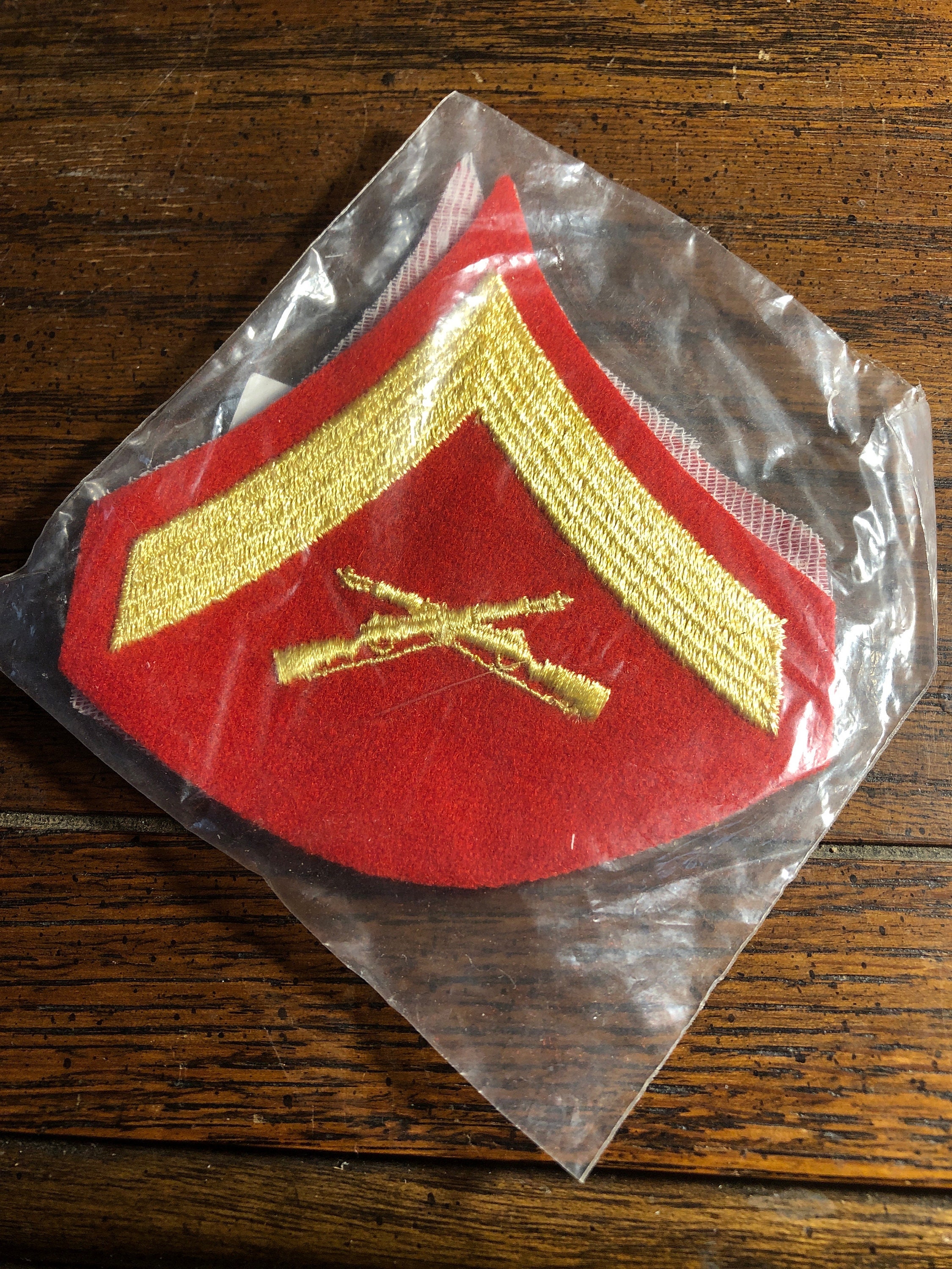 Gold on Scarlet USMC Men. Lance Corporal. Insignia One Pair - Etsy