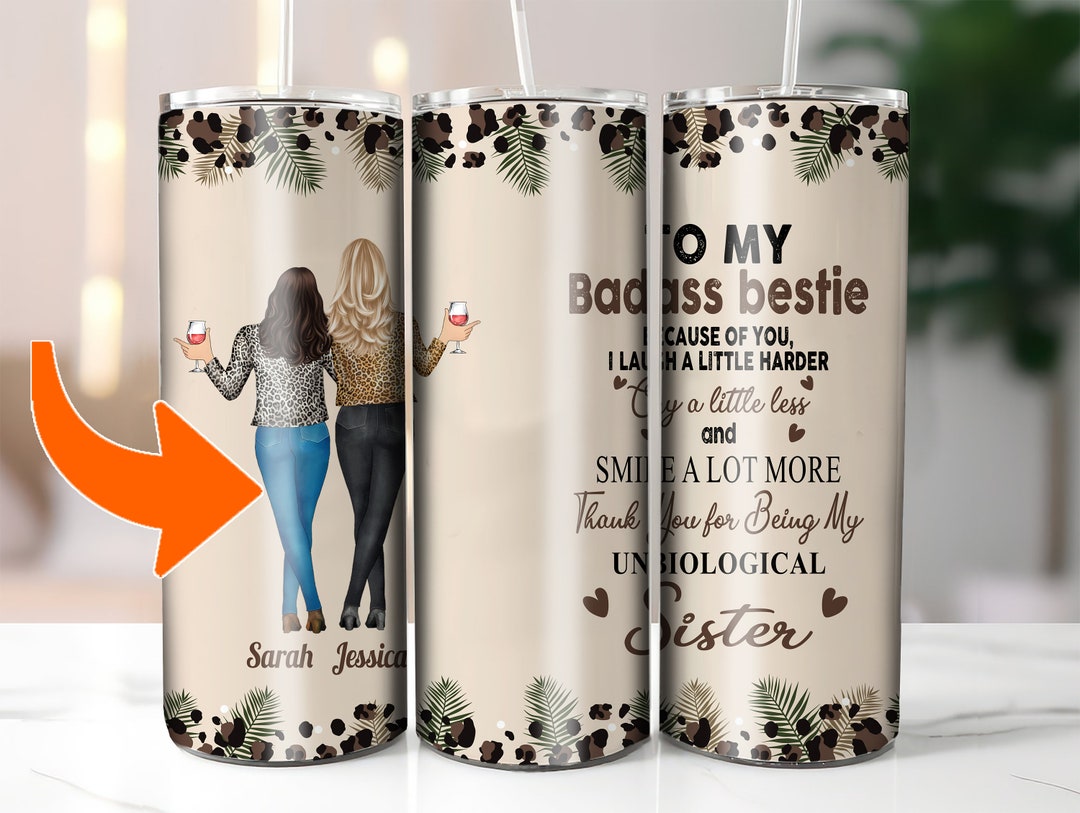 To My Badass Bestie-leopard Cream -personalized 20oz Tumbler - Etsy