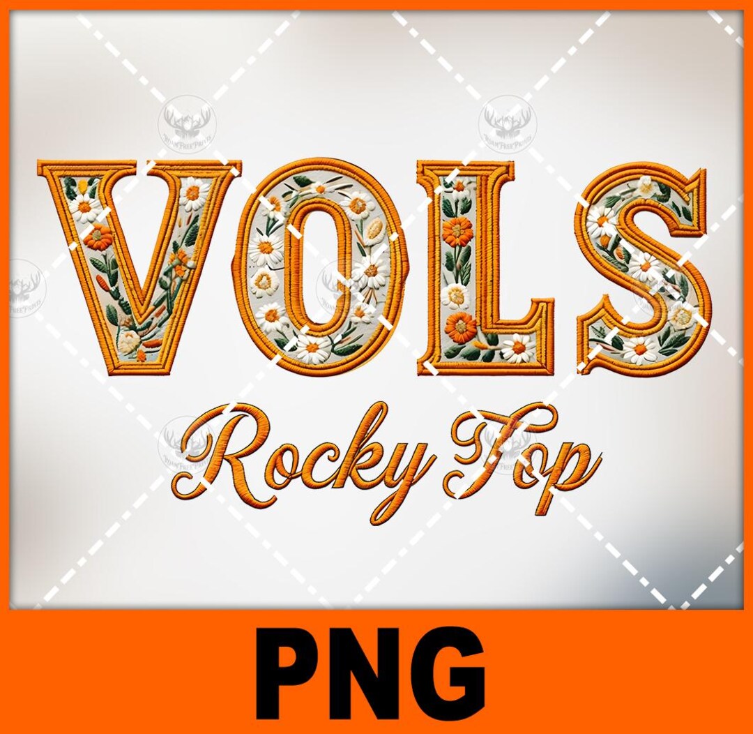 Rocky Top -tennessee-embroidery Floral Style-png File for Sublimation ...