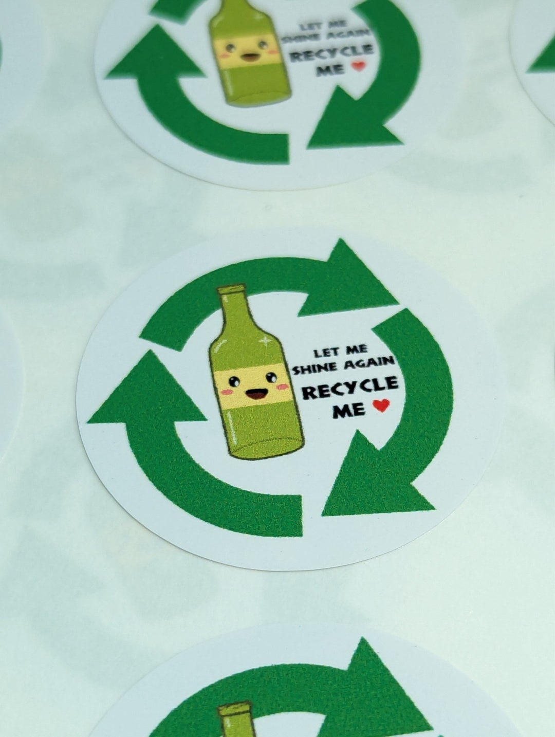 1.5 Cute Aluminum Glass Recycling Sticker Qty 1 - Etsy