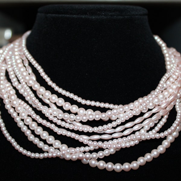 Pink Pearl Necklace - Etsy