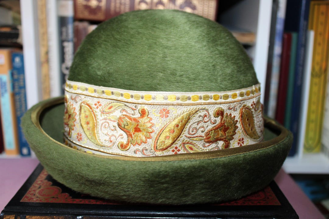 Vintage Cecile Green Bowler Hat - Etsy