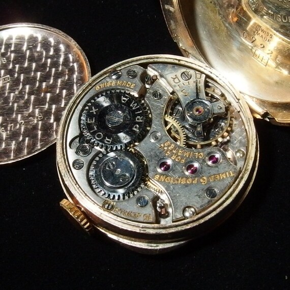 ROLEX open screw bezel K9 67228 1920's DOUBLE BOITIER… - Gem