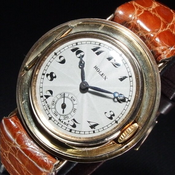 ROLEX open screw bezel K9 67228 1920's DOUBLE BOITIER… - Gem