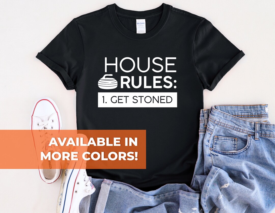 Funny Curling Shirt, House Rules: Get Stoned T-shirt, Curling Gifts ...