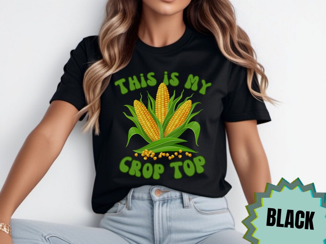 Retro Crop Top Corn Shirt Cute Farming Tee for Girl Farmer Gift ...