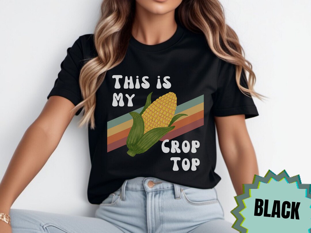 Retro Crop Top Corn Shirt Cute Farming Tee for Girl Farmer Gift ...