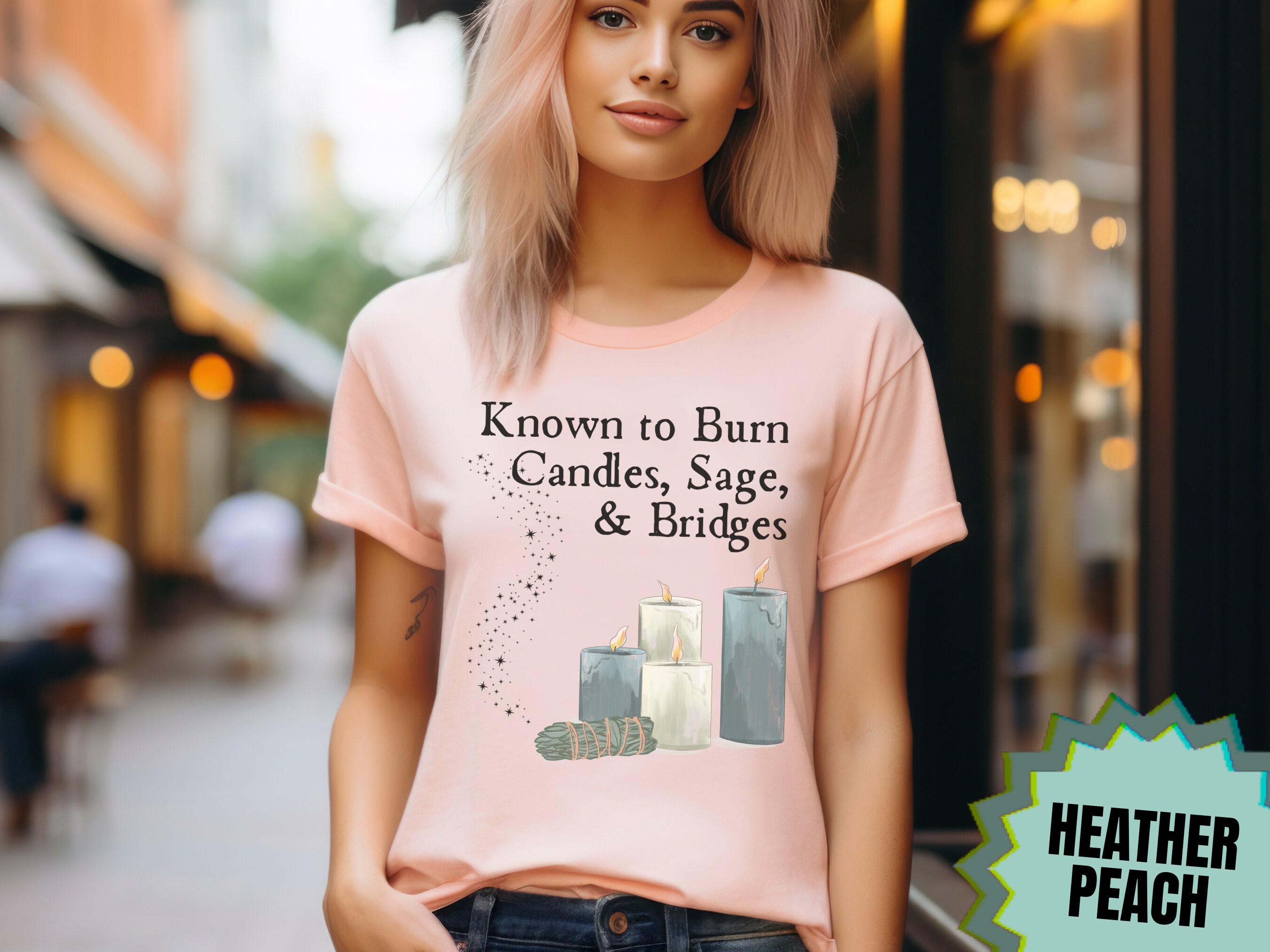 Burn Candles Sage & Bridges Shirt Negative Energy Cleansing Tshirt Dark ...