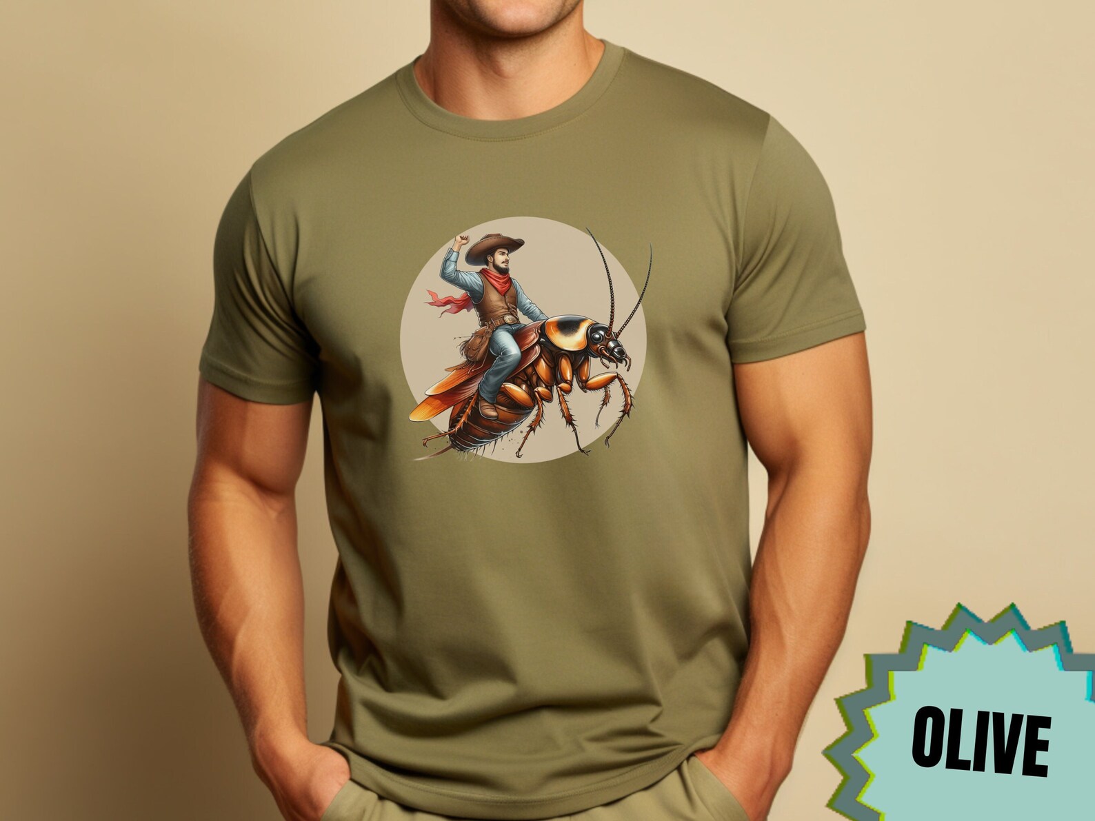 Cockroach Cowboy Shirt Rodeo Graphic Tee Gift for Entomologist Bug ...