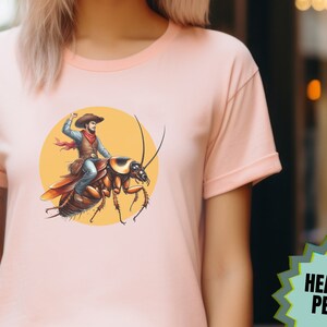 Cockroach Cowboy Shirt Rodeo Graphic Tee Gift for Entomologist Bug ...