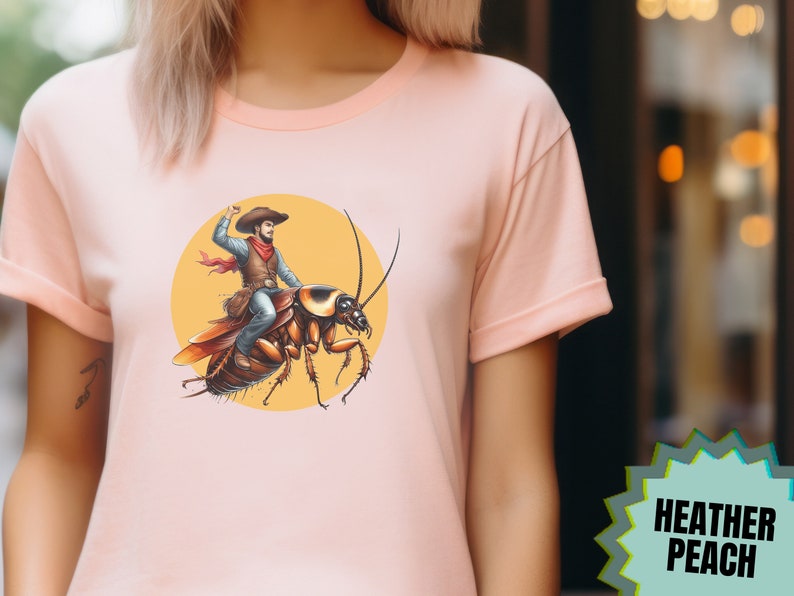 Cockroach Cowboy Shirt Rodeo Graphic Tee Gift for Entomologist Bug ...