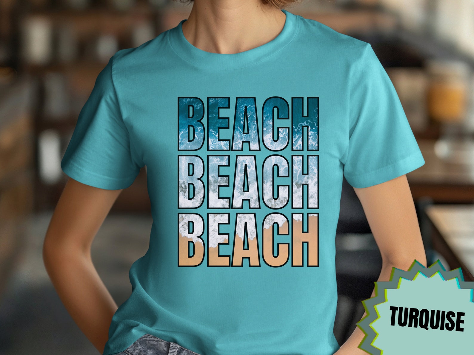 Summer Beach Vacation Vibe Shirt Peaceful Beach Ocean Horizon Gradient ...