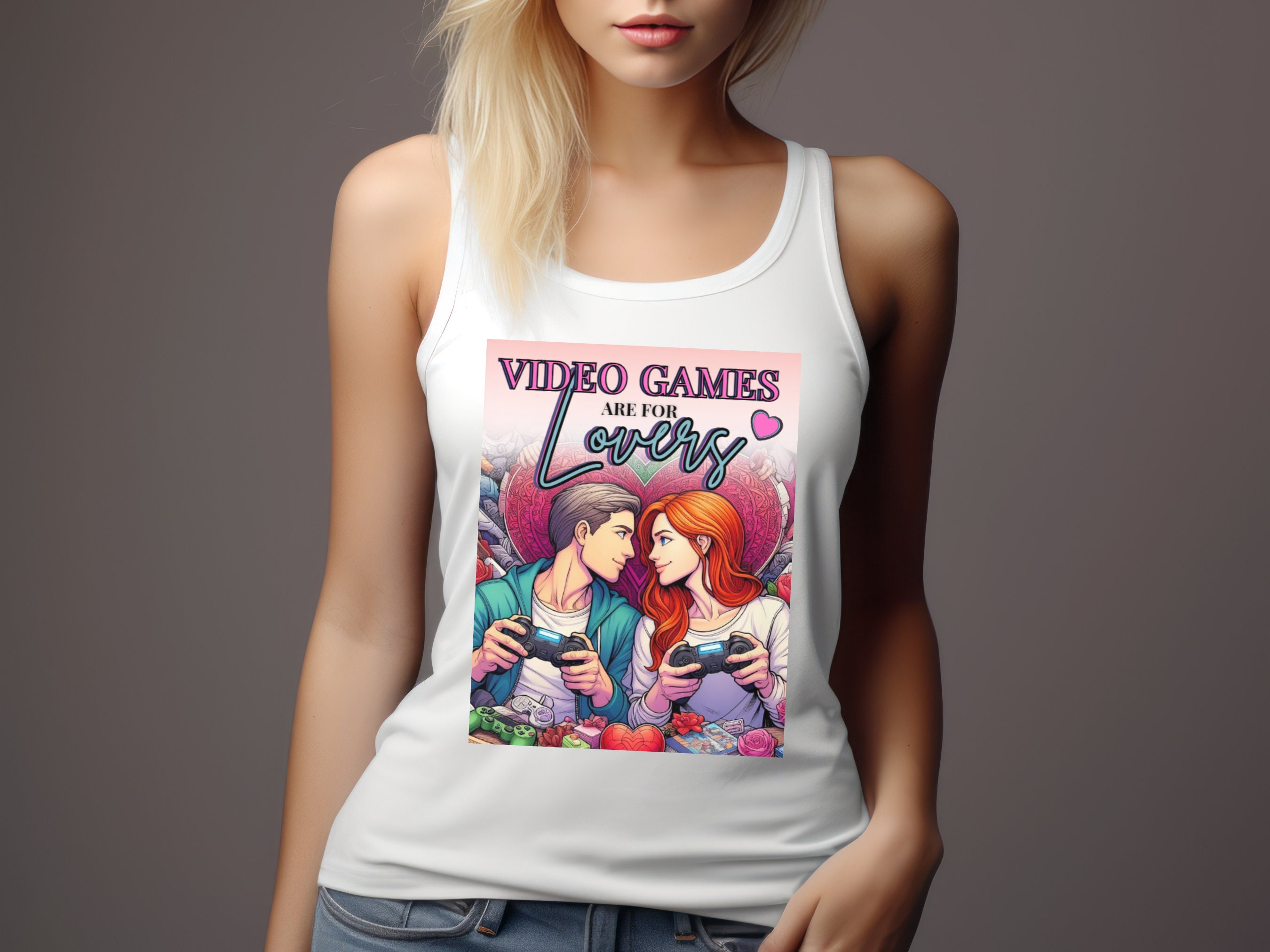 Video Game Tank for Women Video Game Shirt Valentines Day Shirt Gamer ...