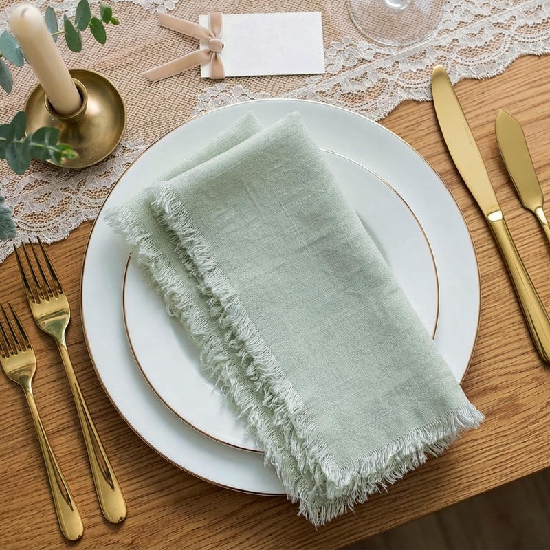 Raw Edged Linen Napkins - Etsy