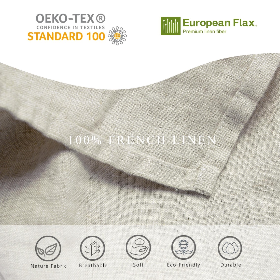 100% Pure Linen Placemats (set of 4) - Natural Eco-friendly Cloth Table ...