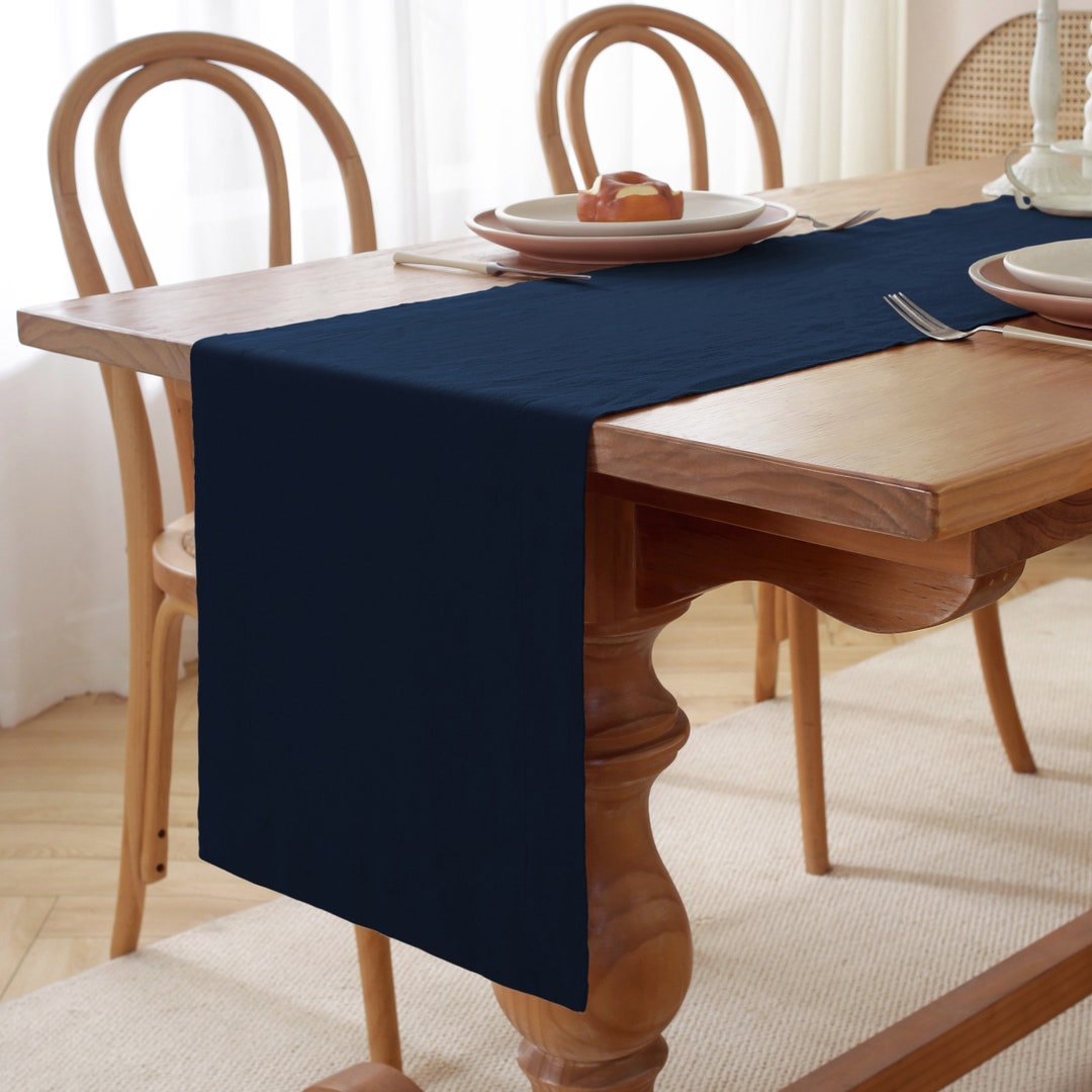 100% Pure French Linen Table Runner - Elegant Design for Dining ...