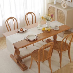 100% Pure Linen Natural Table Runner - Stonewashed French Linen Table ...