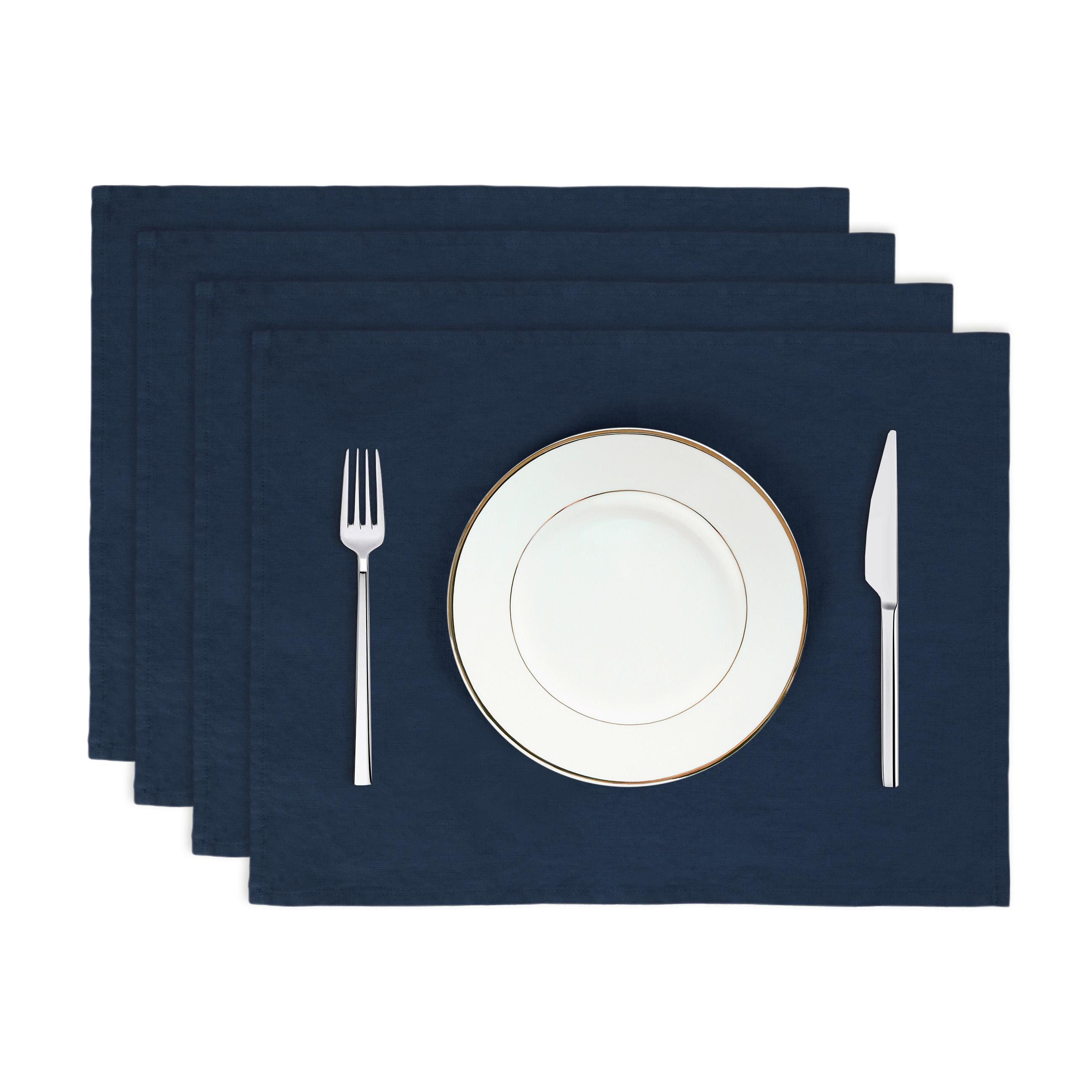 100% Pure Linen Placemats (set of 4) - Natural Eco-friendly Cloth Table ...