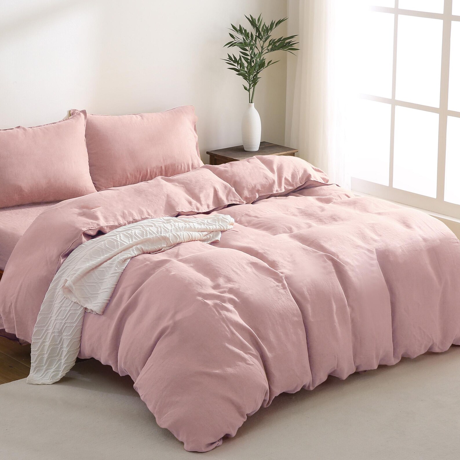 100% Pure French Linen Duvet Cover Soft Breathable Durable for Hot ...