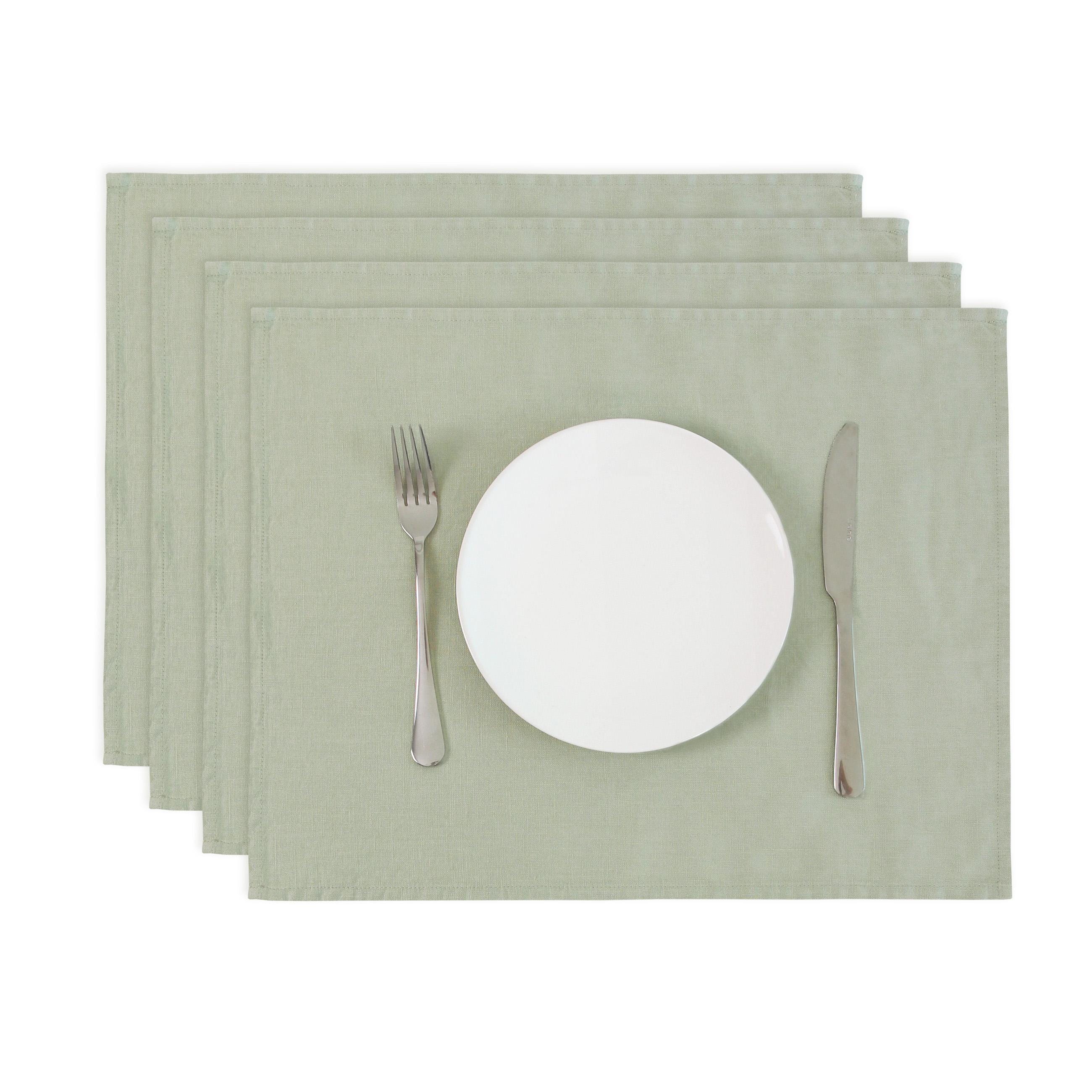 100% Pure Linen Placemats (set of 4) - Natural Eco-friendly Cloth Table ...
