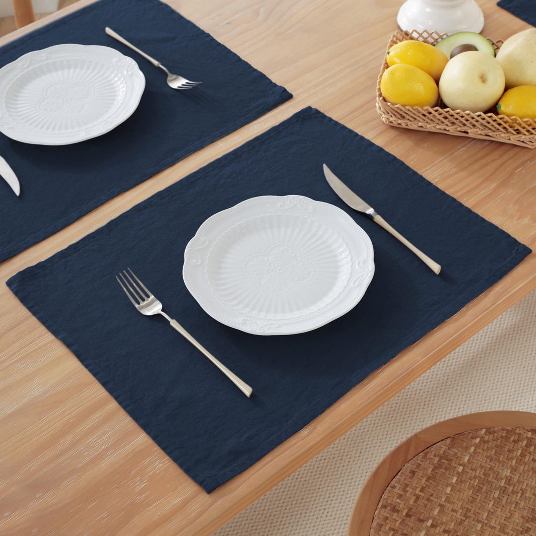 100% Pure Linen Placemats (set of 4) - Natural Eco-friendly Cloth Table ...