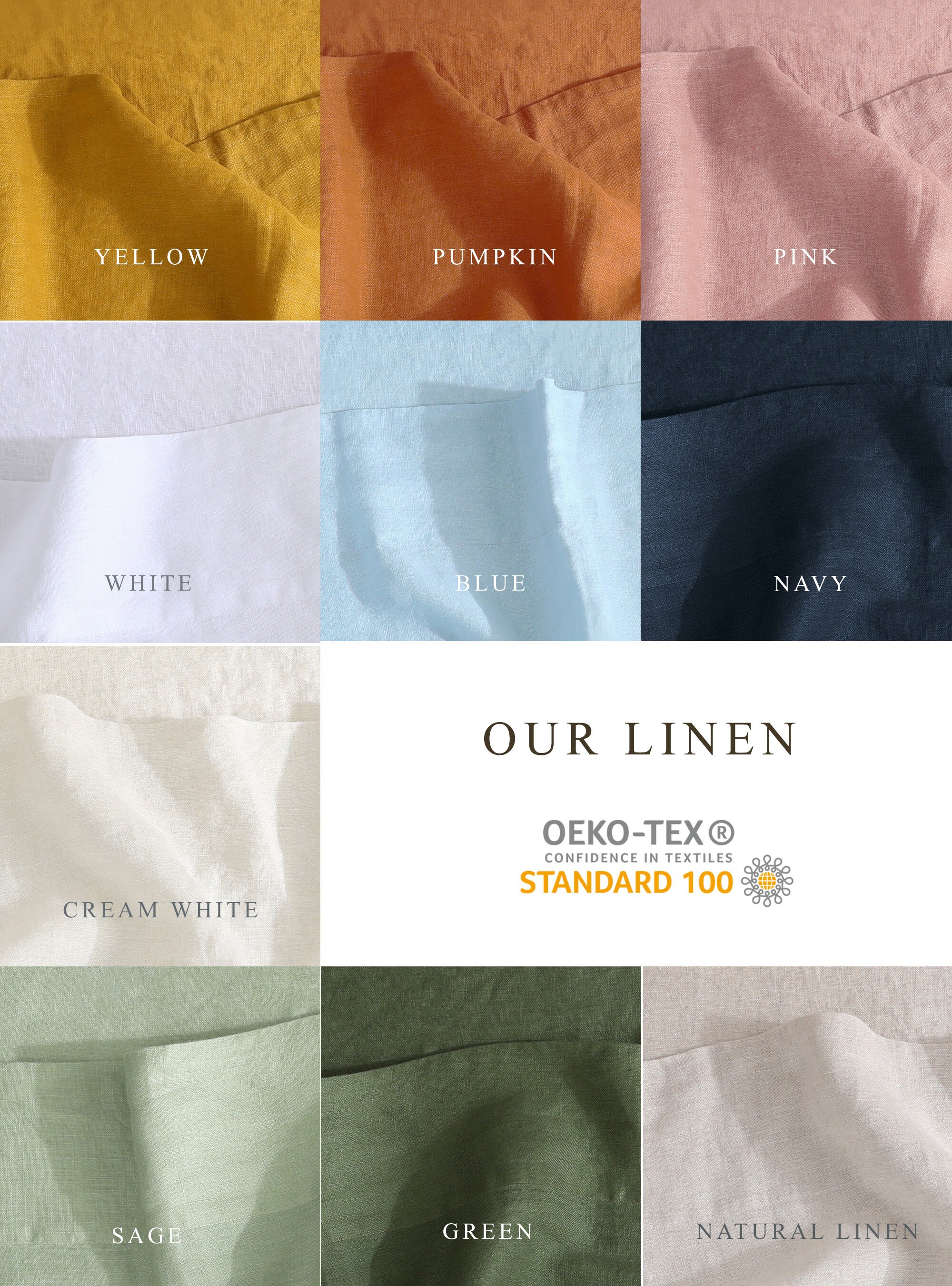 French Linen Pillowcases Ultra-soft Breathable Moisture-wicking Eco ...