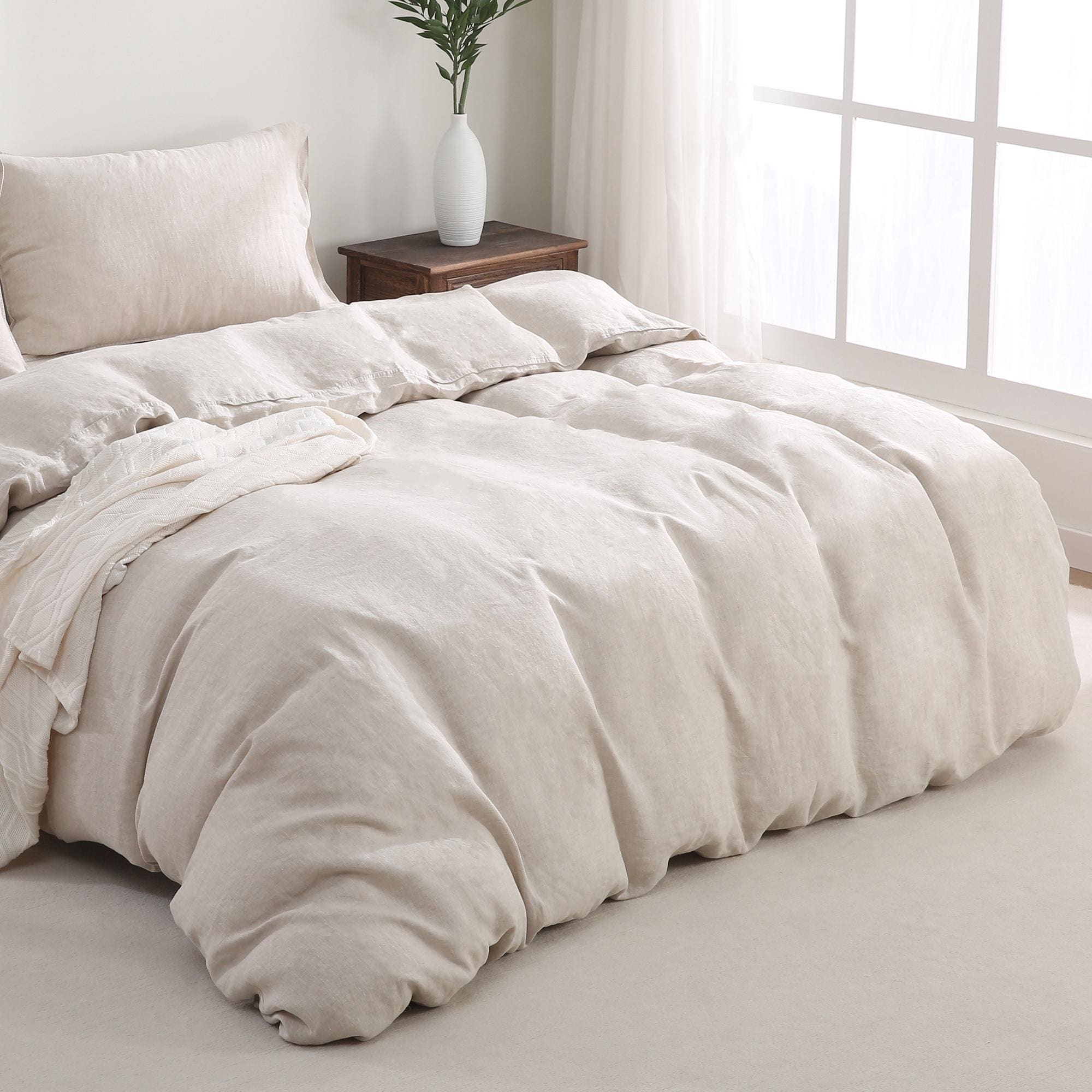 100% Pure French Linen Duvet Cover Soft Breathable Durable for Hot ...