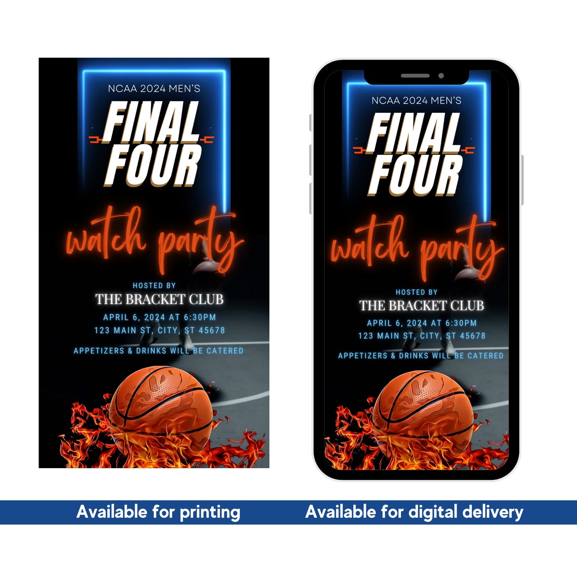 March Madness Final Four Invitation Basketball Theme Party March ...