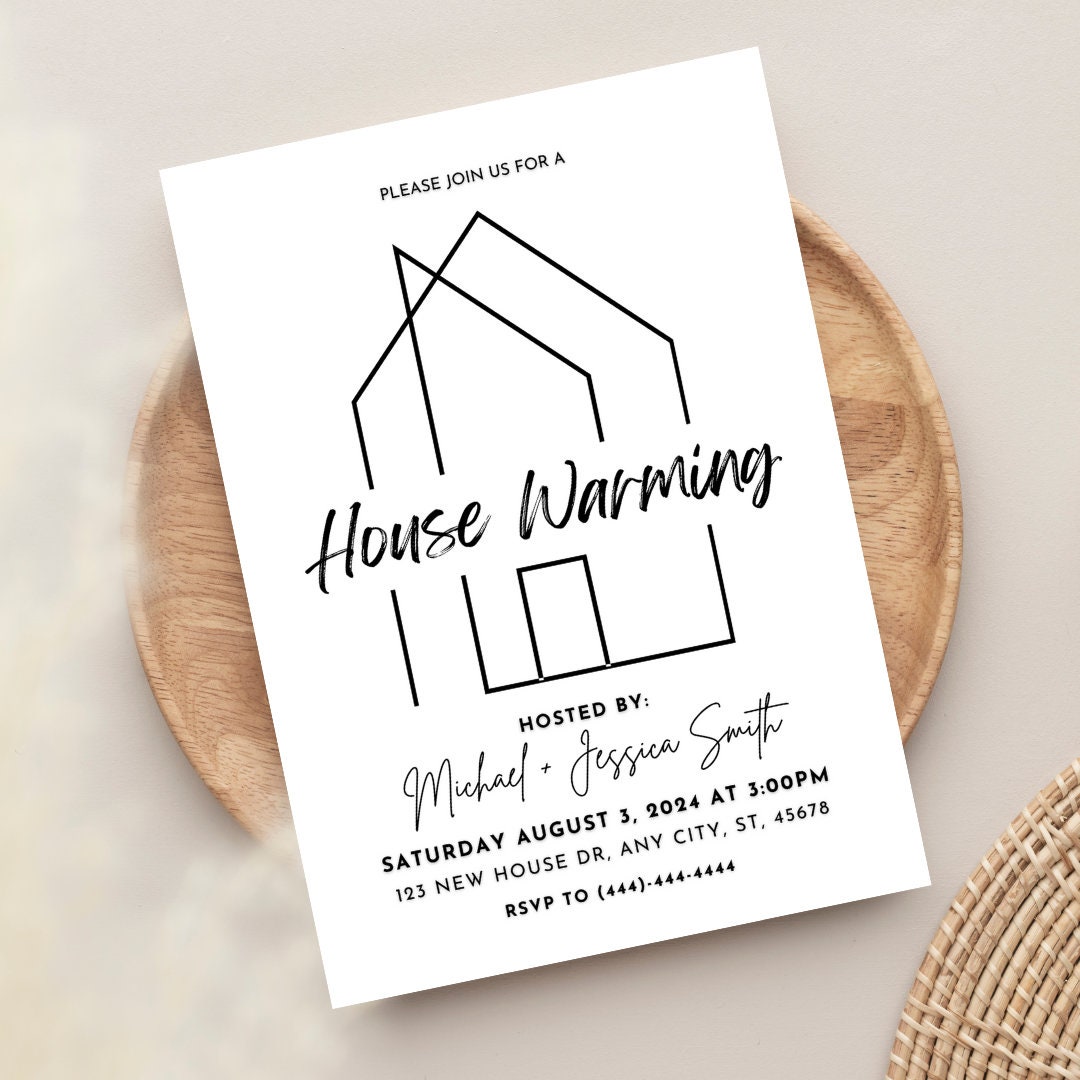 New House Invitation for House Warming Party New Home Owner House ...