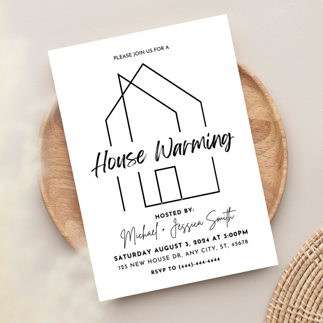 New House Invitation for House Warming Party New Home Owner House ...