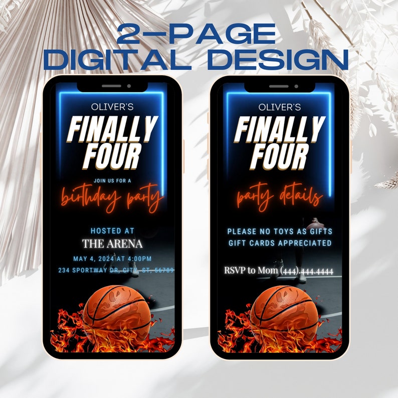 Finally Four Basketball Birthday Invitation Template (digital) - Etsy